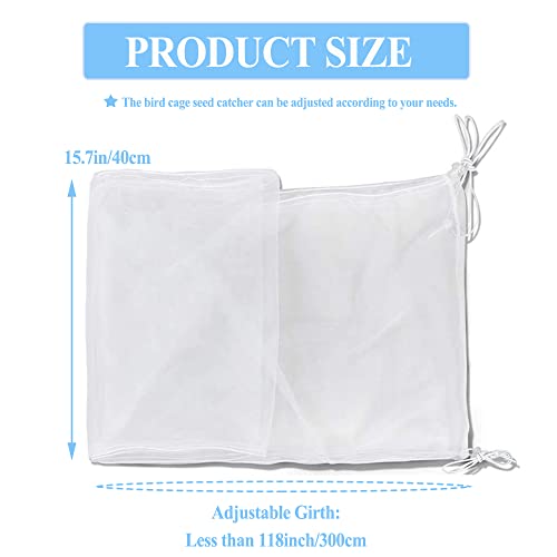 ASOCEA Extra Large Bird Cage Seed Catcher Guard Universal Birdcage Cover Nylon Mesh Net for Parrot Parakeet Macaw Lovebird African Grey - White (Not Include Birdcage) β¦