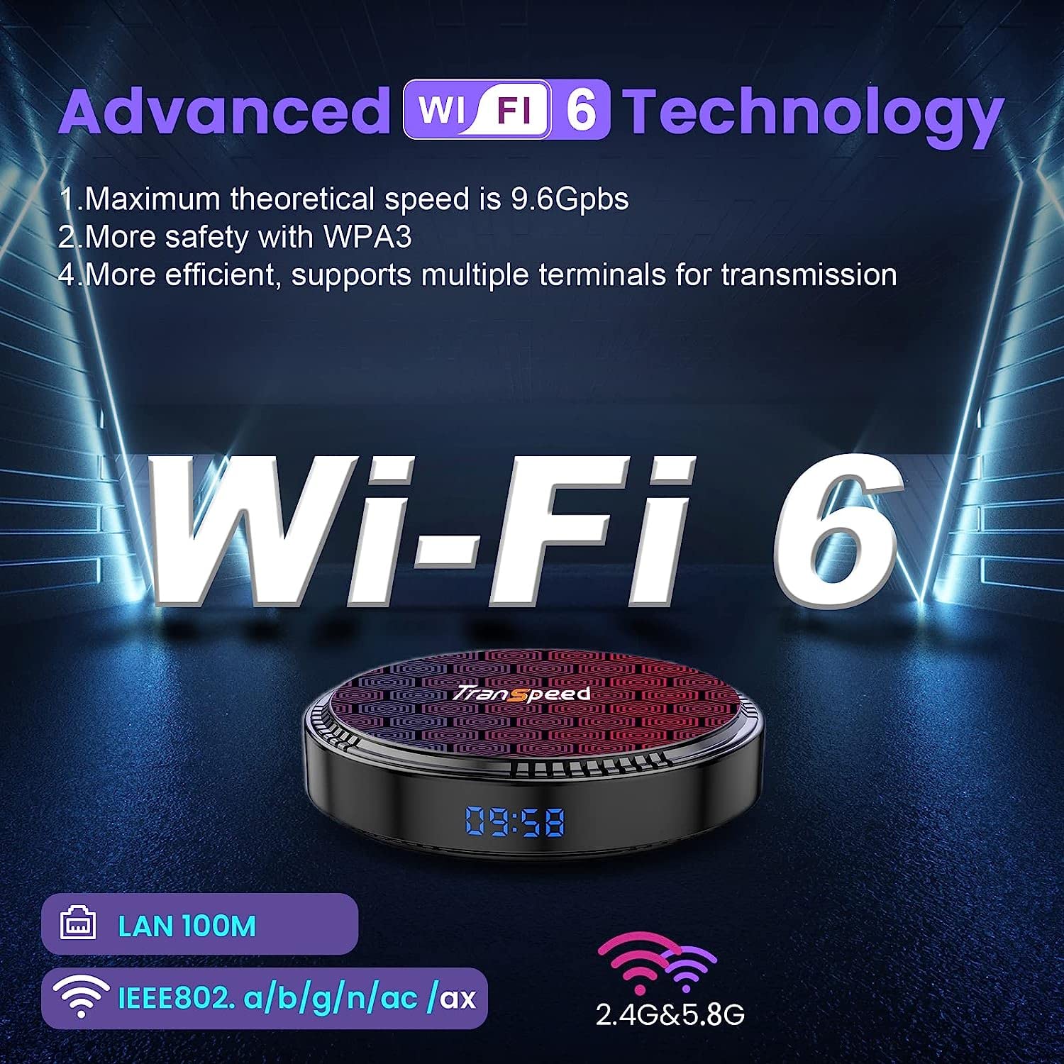 Android TV Box 12.0 4GB 64GB Android Box with WiFi6 2.4G 5.8G H618 Chipset USB 2.0 8K 6K HDR10 H.265 BT5.0 with Mini Wireless Backlit Keyboard