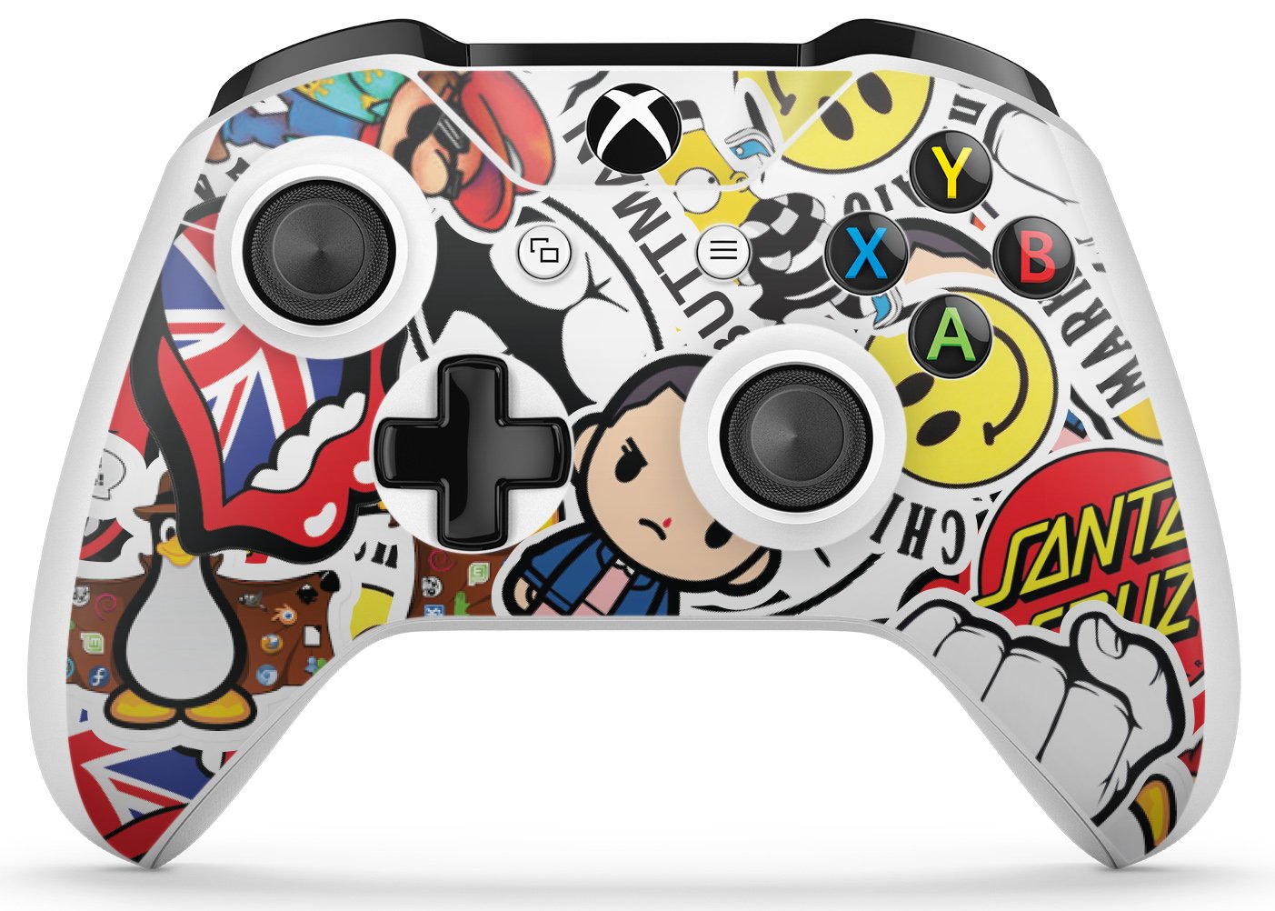 GNG Stickerbomb Skin Decal Sticker Compatible with Xbox One S Console + 2 Controller Skins