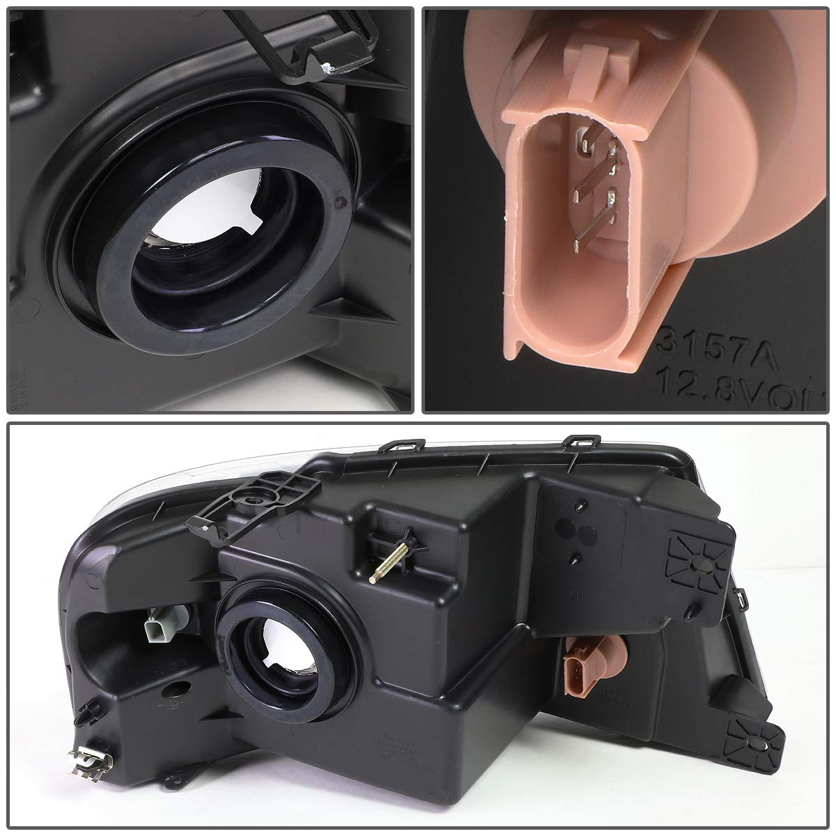 Auto Dynasty Halogen Model Factory Style Headlights Assembly Compatible with Ford F150 Lincoln Mark LT 2004-2008, Driver and Passenger Side, Black Housing Clear Lens