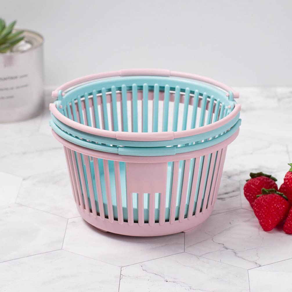 Cabilock 3pcs Storage Basket Shower Mesh Mini Containers Kids Outdoor Playset Small Plastic Container Mini Basket Egg Toy Storage Bins Bathroom Basket Pink Pp Multifunction Round Sieve