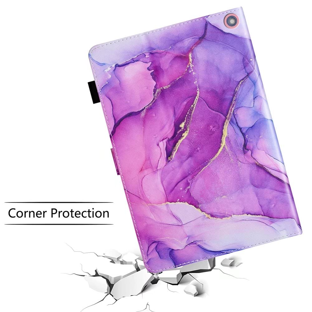 Amazon Fire HD 8 & 8 Plus Tablet Case (2020 10th Generation), Not Suitable for 7th/8th/9th Fire8, Premium PU Leather Stand Cover with Smart Auto Wake/Sleep, Purple Marble.