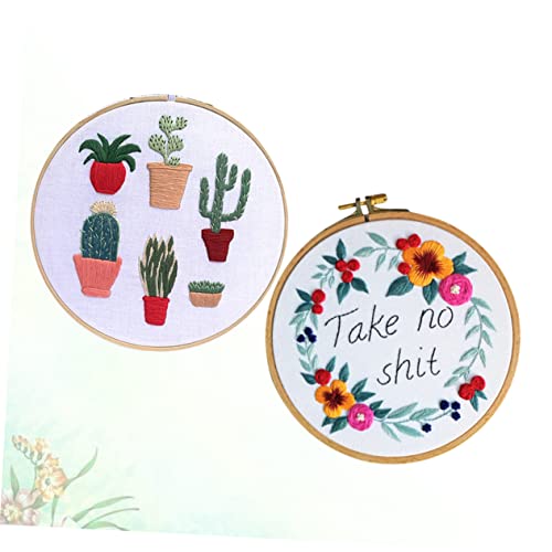 BETOOKY 1 Set Starter Punch Needle Kit Piecing Thread Cross Painting Cross Stitching Thread Cross Starter Kit Ornament Kits Cross Stitching Material Kit Embroidery White Child Household
