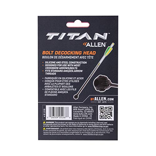 Allen Company Titan⢠Crossbow Bolt De-Cocking Head, Standard Arrow Threads, Black