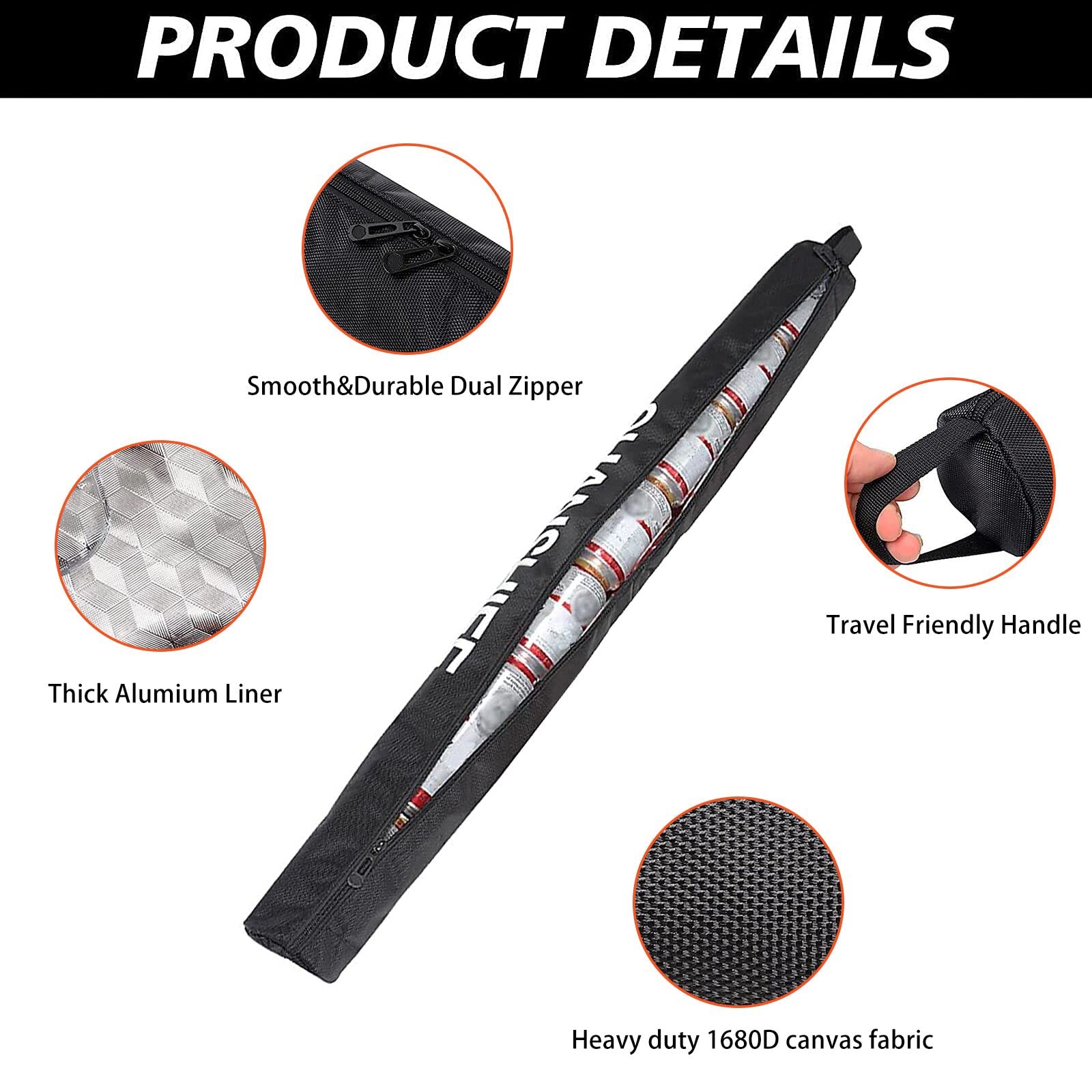 Beer Sleeve,Beer Sleeve for Golf Bag,7-Can Insulated Cooler Sleeve,Stores Up to 7 Canned Beverages,Sling Cooler Fits Most Golf Bags Styles and Types