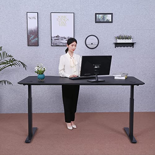ApexDesk K Series 60" Electric Height Adjustable Standing Desk with Curved Top and Memory Preset Controller (Black Top)