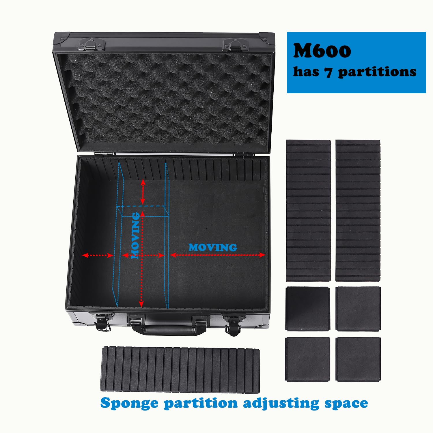 Azamou Toploaders Storage Box fits 3" x 4" 35pt Rigid Card, Trading Cards, Sports Cards,Graded Card ,Rating card, 7 DIY Sponge partition (Holds 600+ Toploaders)