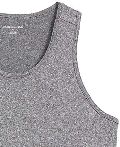 Amazon Essentials Men's Tech Stretch Tank T-Shirt, Black Heather, Large