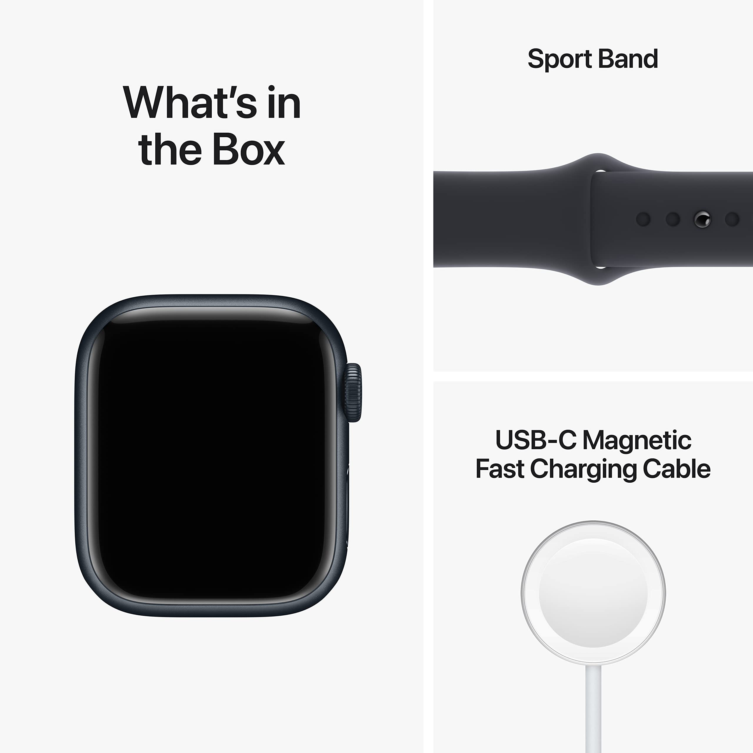 Apple Watch Series 8 [GPS 45mm] Smart Watch w/ Midnight Aluminum Case with Midnight Sport Band - S/M with AppleCare+ (2 Years)
