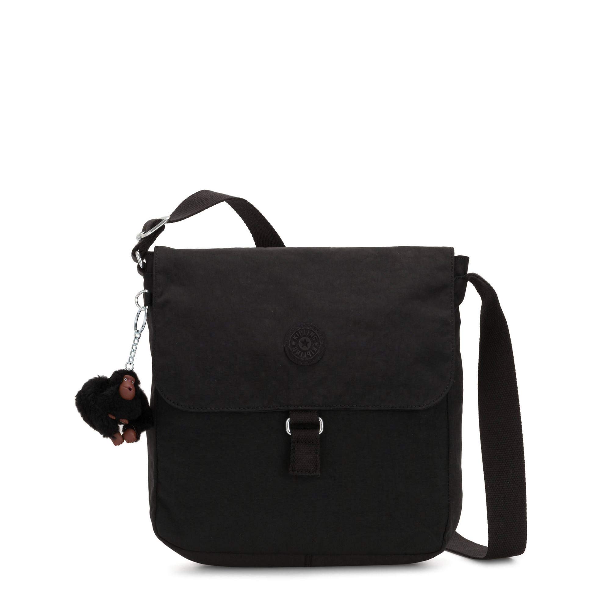Kipling womens Women's Colby Shoulder Bag, Flap Closure, Adjustable Strap, Zip Compartment, Nylon Crossbody Bag, Black Tonal, 10.5 L x 11 H 2.75 D US
