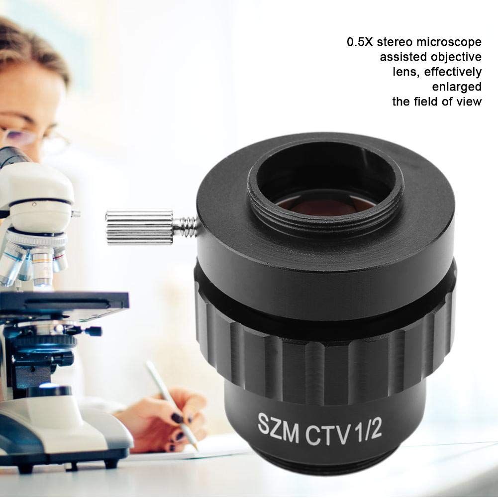 Stereo Microscope High Eyepiece 0.5X C-Mount Objective Lens 1/2 CTV Adapter for Video Digital Camera Trinocular Stereo MICR