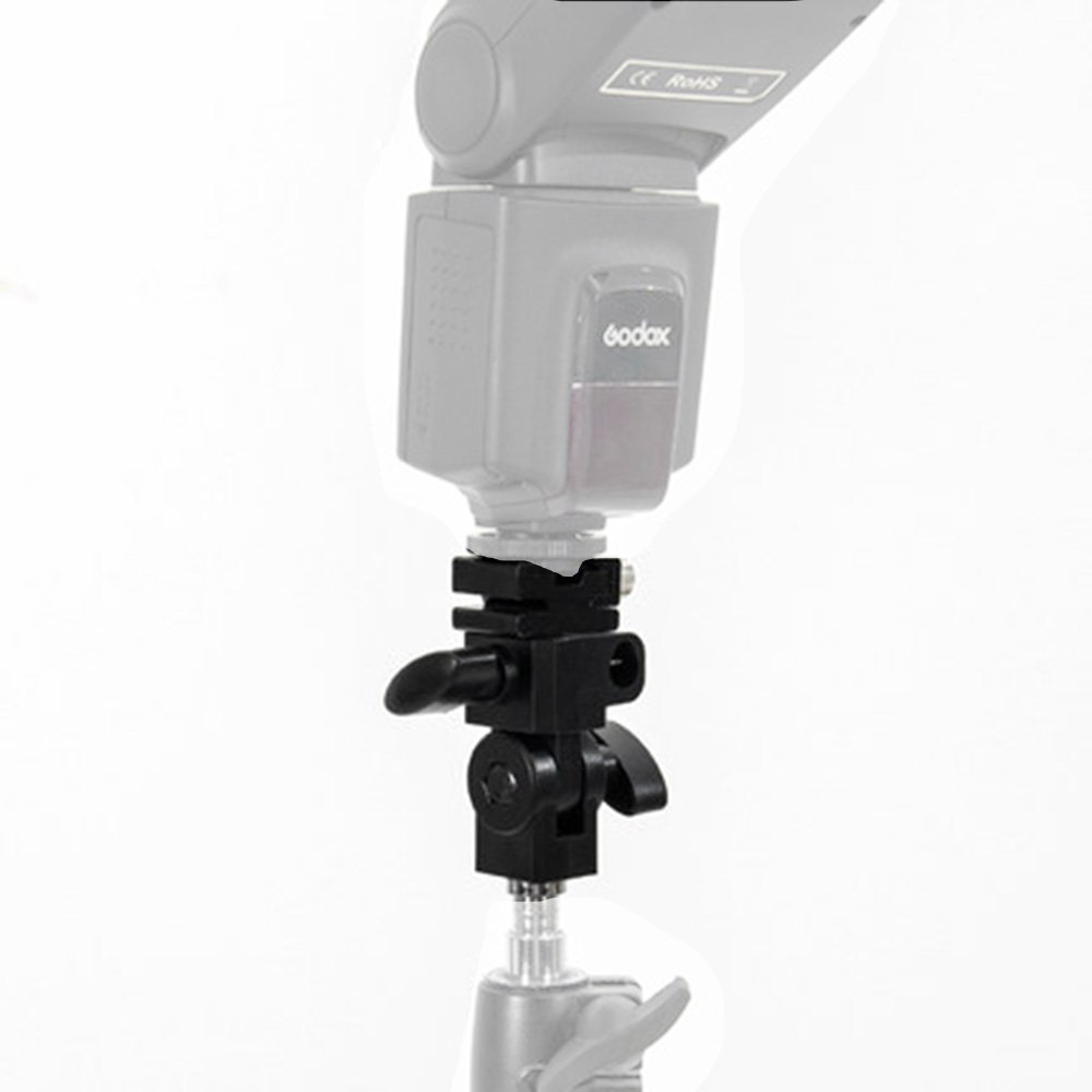 Godox Type E Flash Speedlite Hot Shoe Umbrella Light Holder Universal Mount Stand Flash Bracket Compatible with Godox V860III TT685II V850III V860II TT350 TT600 V350