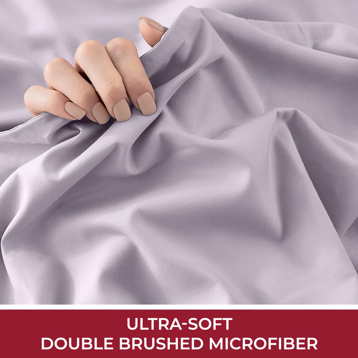 Mellanni King Bed Sheet Set + Duvet Cover Set Bundle&Save - Hotel Luxury Bedding - Bundle Includes: 4pcs Bed Sheet Set and 5pcs Duvet Cover Set (King, Lavender/White)