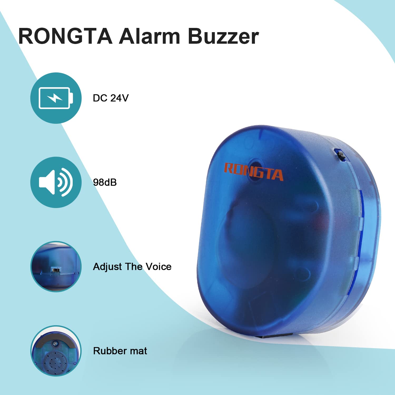 RONGTA Printer Alarm Buzzer, DC 24V External Ticket Beep Speaker 98dB,with Cash Drawer Interface for RONGTA Thermal Pos Receipt Printers(RA01)