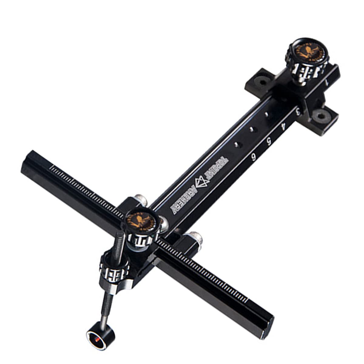 Archery Recurve Bow Sight T Shape Single Pin Bow Sight Archery Shooting Target Sight Adjustable Bow Sight for Target Practice with 0.059" Optical Fiber Pin (Black)