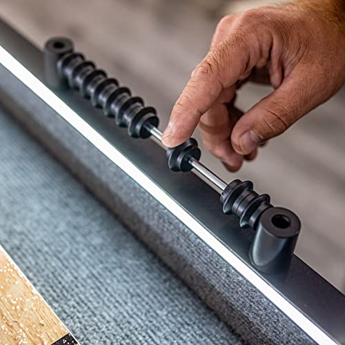Atomic 9’ LED Shuffleboard Tables with Poly-Coated Playing Surface for Smooth, Fast Puck Action and Pedestal Legs with Levelers for Optimum Stability and Level Play (G04000FE)