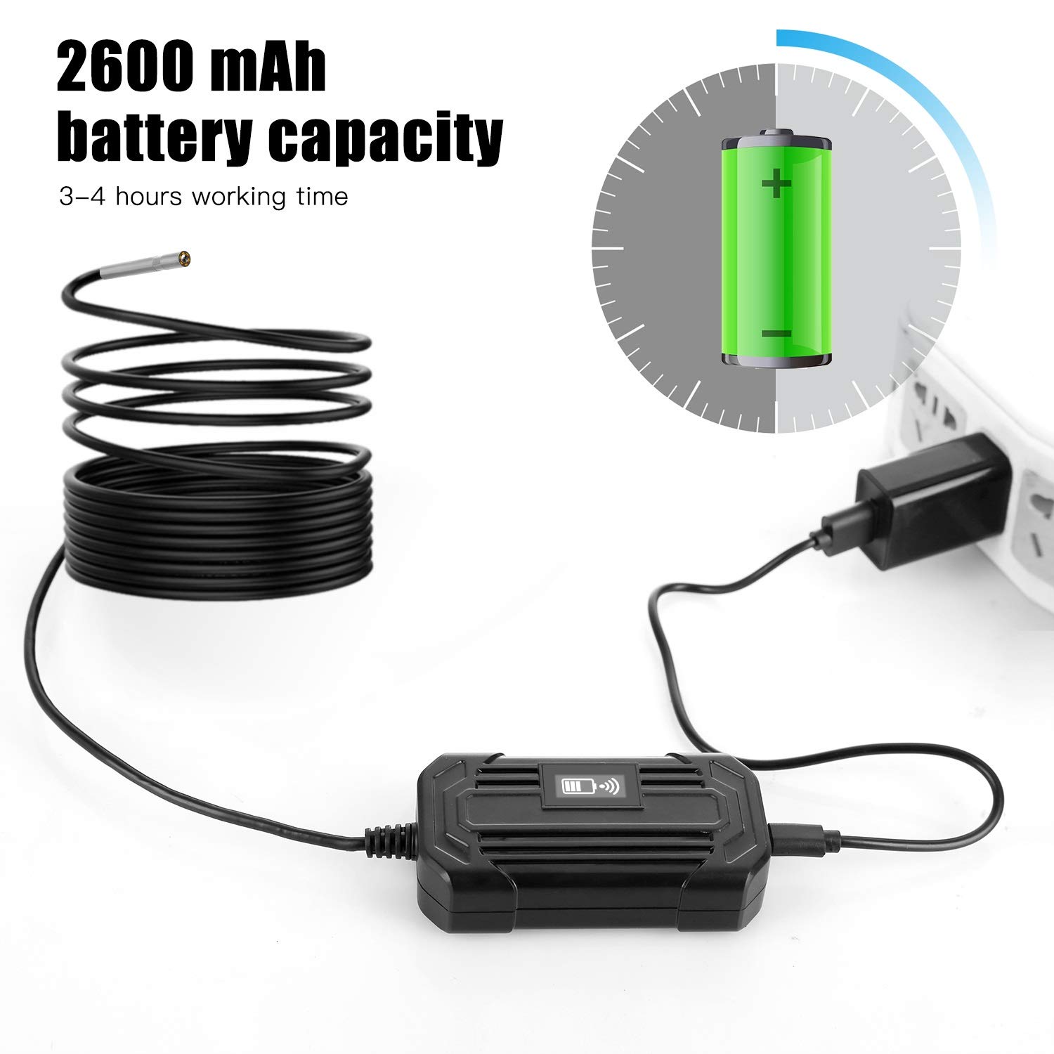 BHVXW 3.9mm Smartphone Endoscope Camera 8mm Industrial Endoscope Screen Boroscope 1080P Flexible Camera Sewer Inspection Camera (Size : 2M)