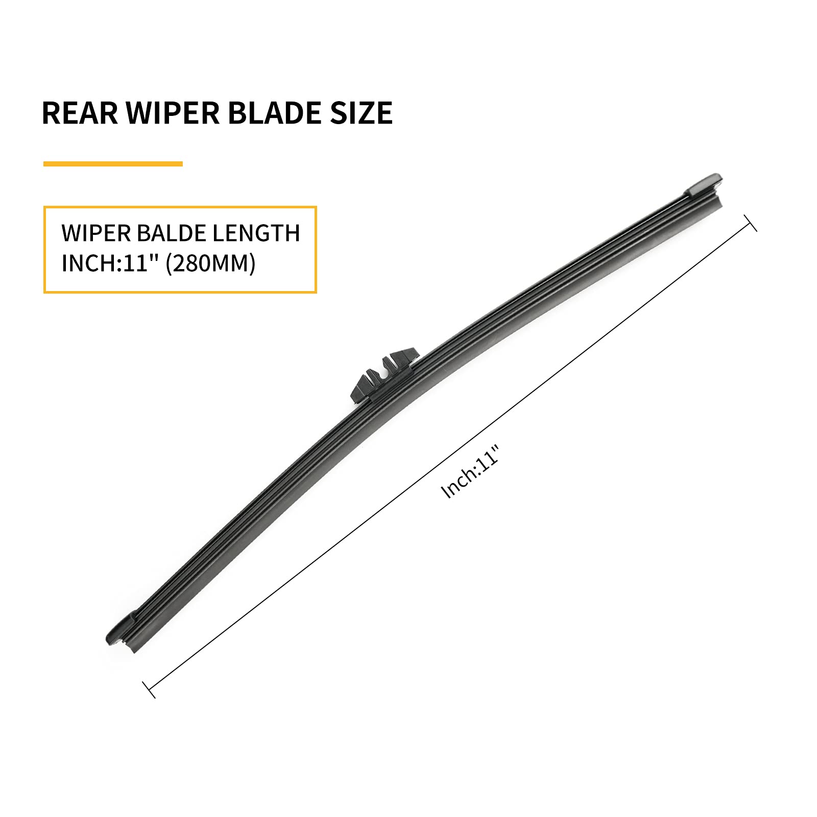 ARDOUR VAN GAYCICC Replacement for Ford Explorer 2011-2019, Escape 2013-2019,Lincoln MKX MKC 2016-2019 - Back Windshield Rear Wiper Blade Replacement, 11 Inches,Factory OEM Style
