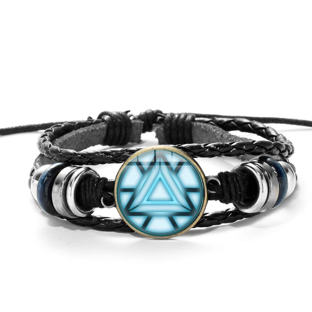 AOASK 8Pcs Iron Men Heart Leather Wrap Bracelets Women Men