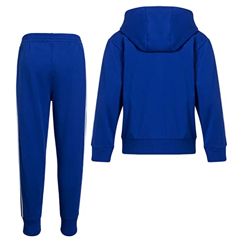 adidas Boys Zip Front French Terry Hooded Jacket and Joggers Set, Team Royal Blue, 5