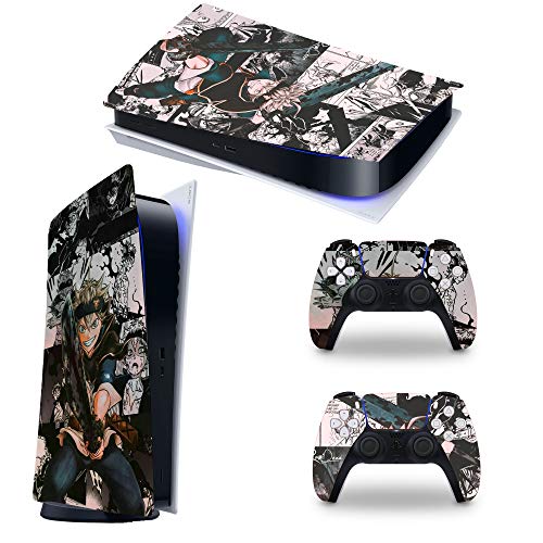 Anime Black Magic - PS5 Digital Edition Skin Console and 2 Controller, Vinyl Decal Sticker Full Cover Protective