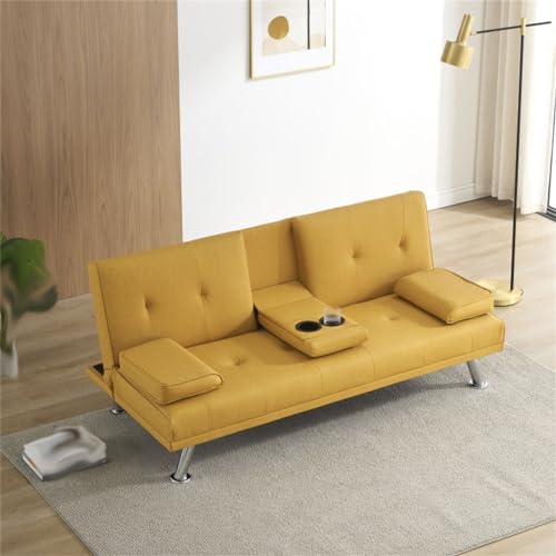 APAINI Multifunctional 67" Leather Double Folding Sofa Bed for Office for Indoor livingroom Furniture