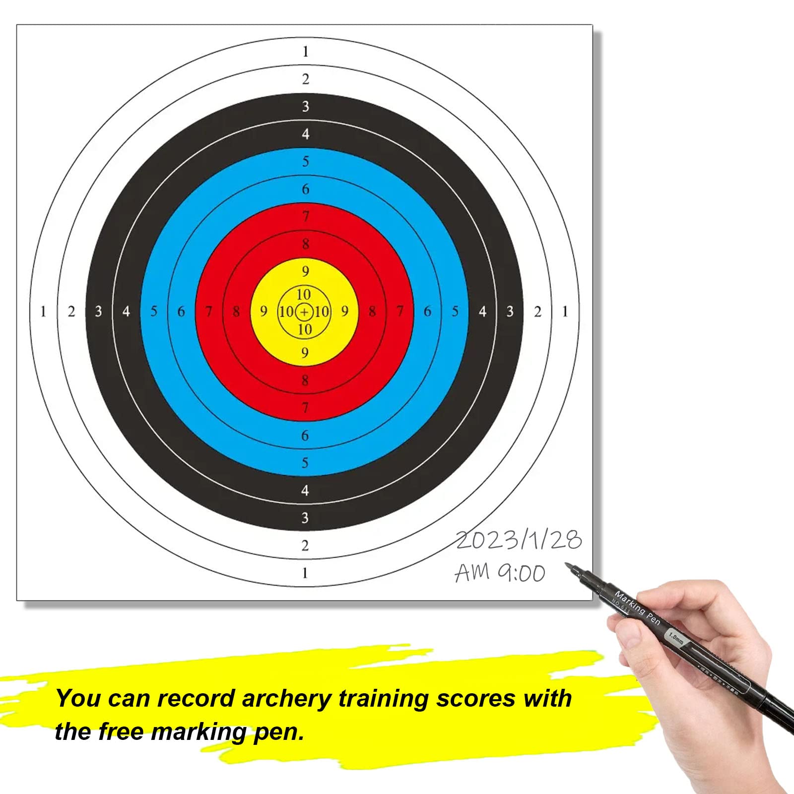 Archery Targets Paper for Backyard,Bow Arrow Targets for Hunting & Archery Targets,Target Practice Accessories(30pcs Standard Archery 16x16 in,10 Rings)