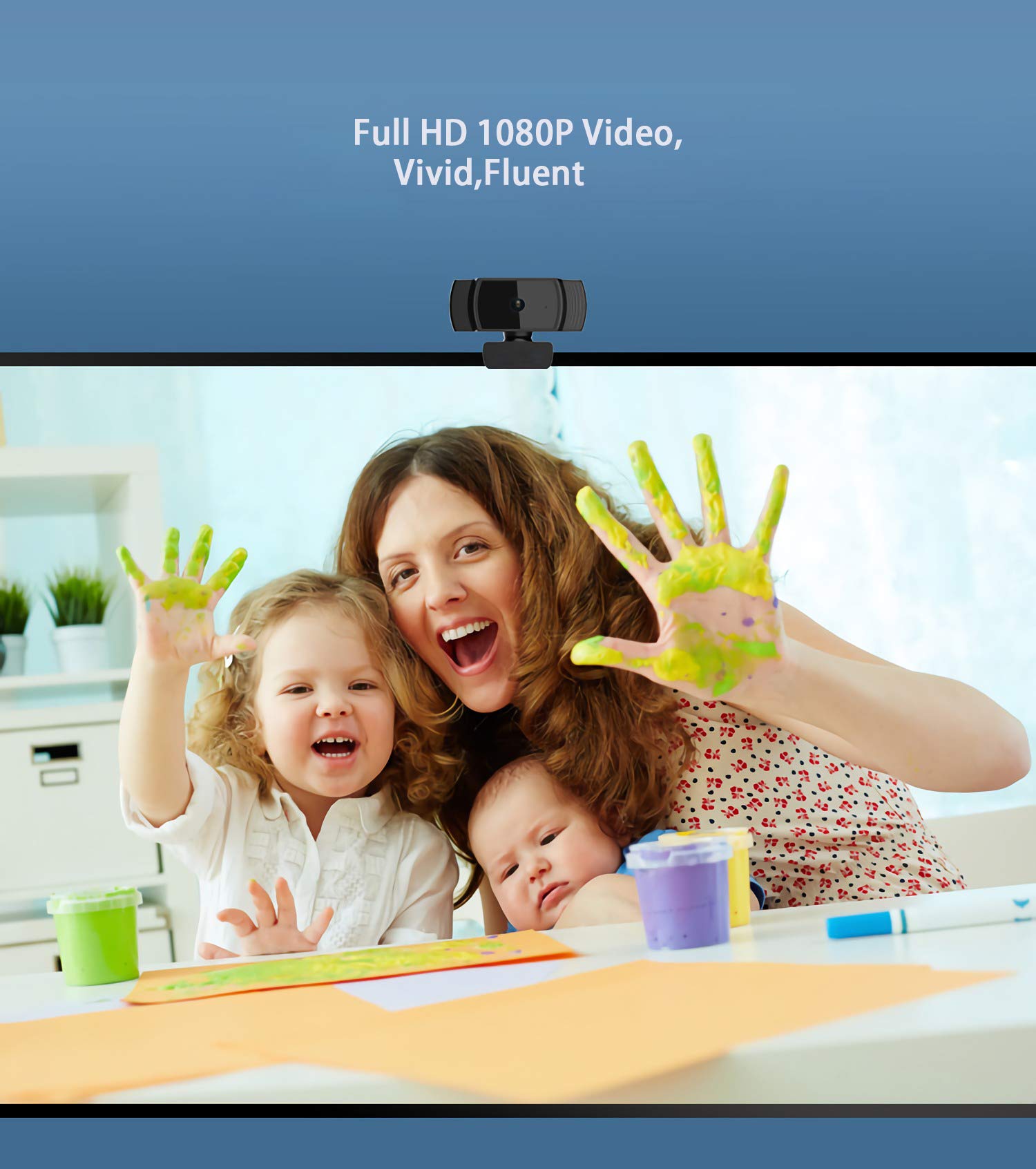 AutoFocus 1080P Computer Webcams with Dual Microphones,Webcam for Working Distance Learning Gaming Conferencing Video Live Streaming, Laptop Desktop Webcam, USB Computer Camera for Zoom YouTube Skype