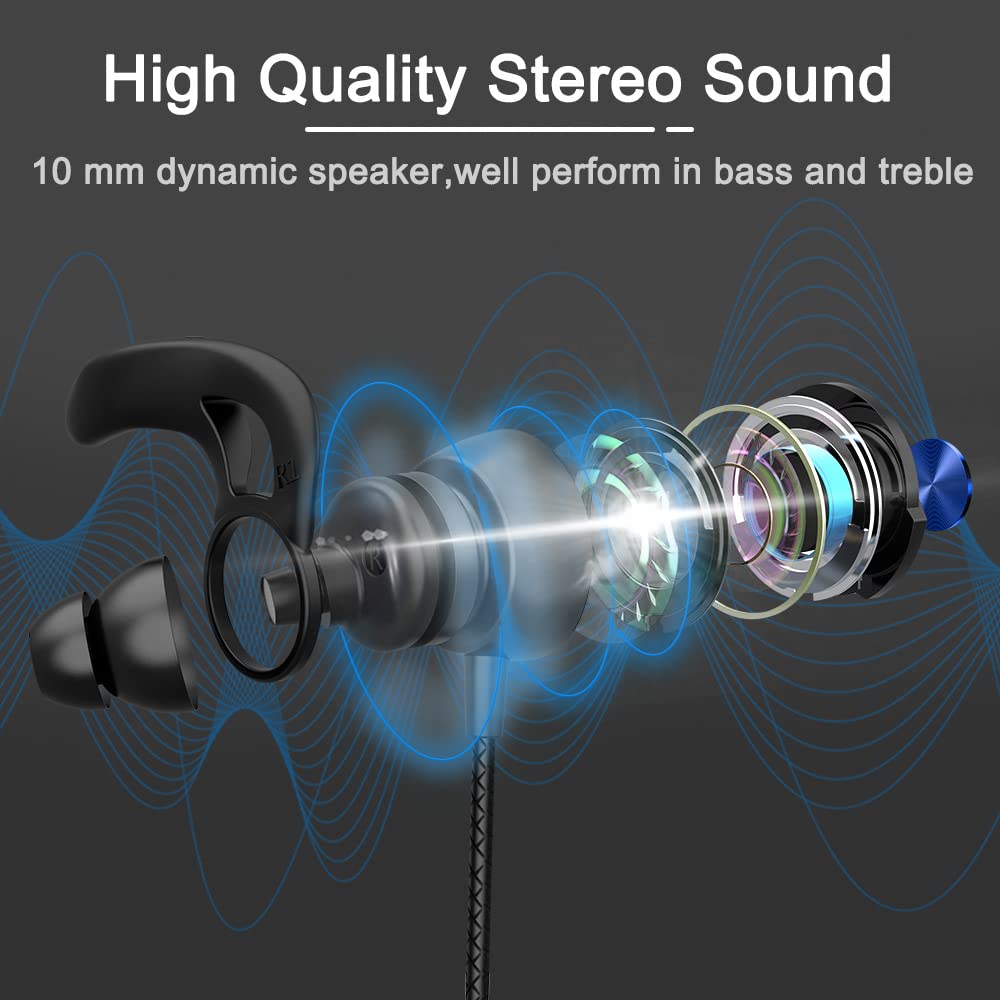 BENGOO G16 Gaming Earbuds, in-Ear Gaming Headset, Gaming Earphones with Dual Microphone, Mic Mute and Volume Control, Wired Earbuds for PC Mobile PS4 5 Xbox Nintendo Switch PlayStation,3.5MM Jack