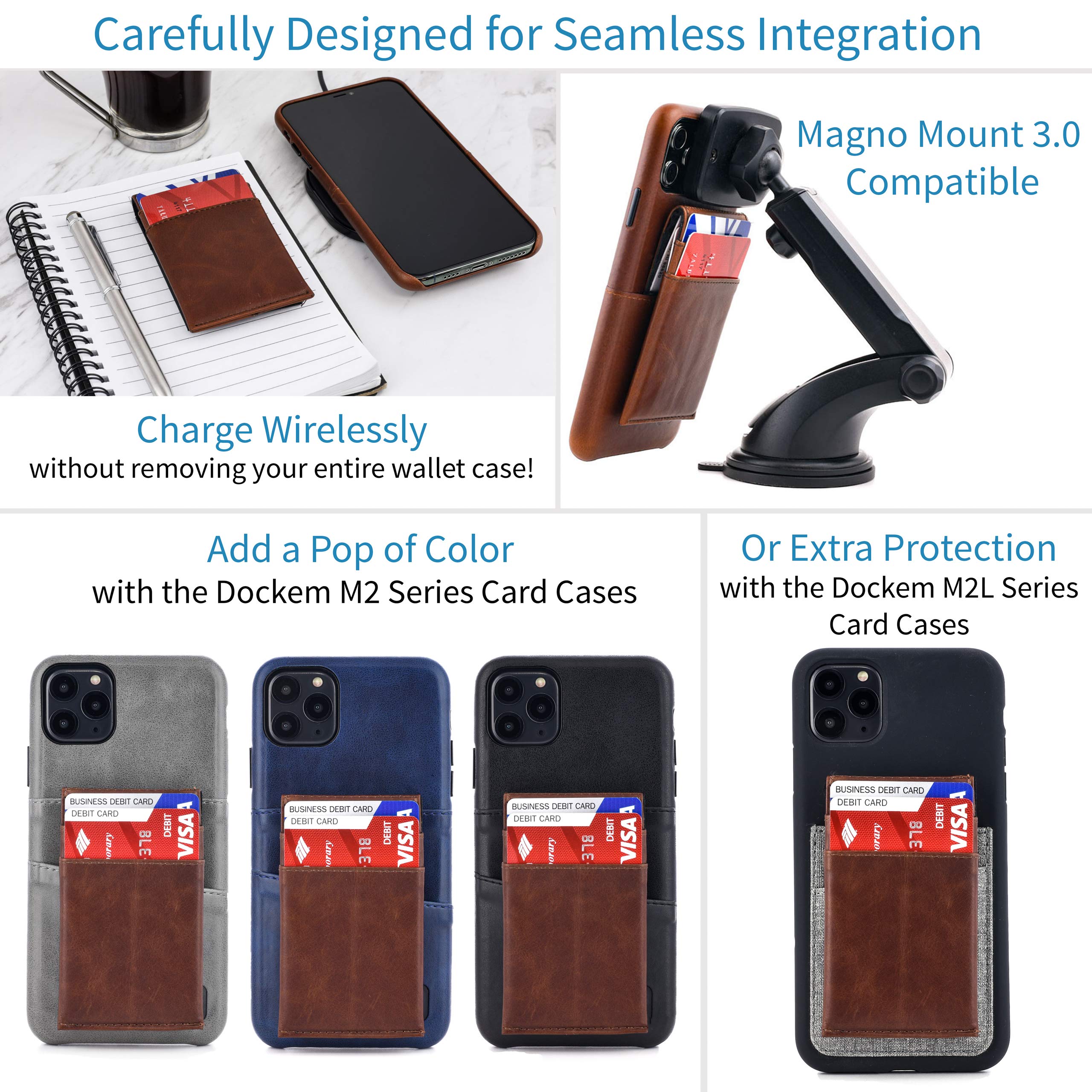 Dockem The Latcher Minimalist Wallet & Card Case Companion (Genuine Leather)