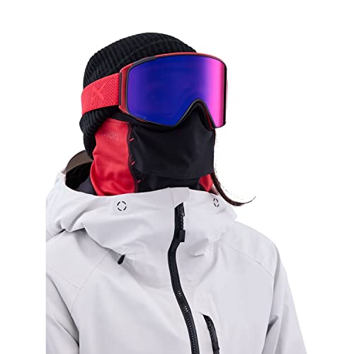 Anon M4S Cylindrical Goggles + Bonus Lens + MFI face mask, Frame: Red, Lens: Perceive Sunny Red (14% / S3), Spare Lens: Perceive Cloudy Burst (59% / S1)