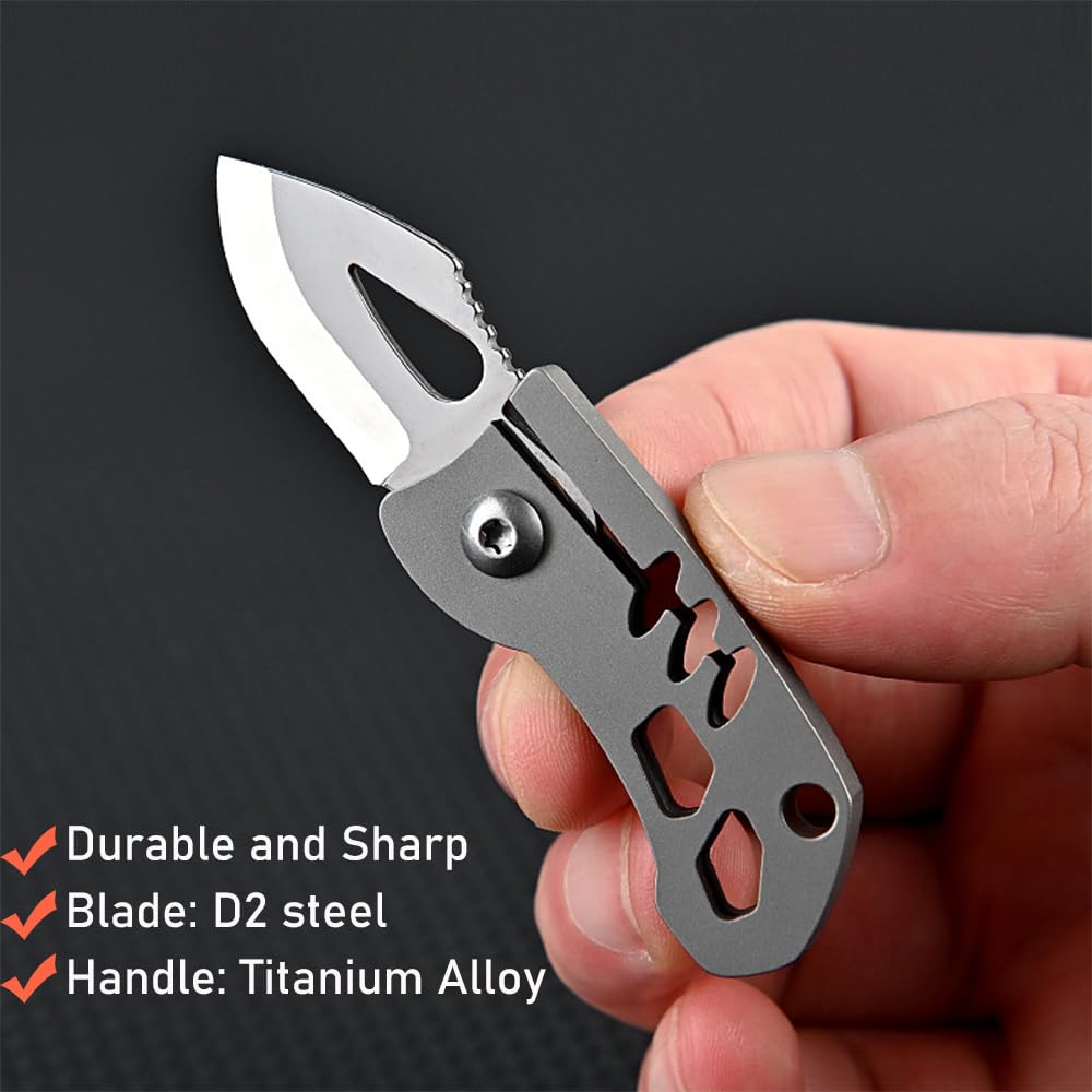 Berallo Small Pocket Knife for Men, Cool Keychain Knife Box Cutter Folding EDC Gadgets for Everyday Carry, Best for Package Opening, Rope Cutting, Wood Carving, and Crafts Processing (Silver)