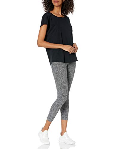 Amazon Essentials Women's Studio Relaxed-Fit Open-Back Short-Sleeve T-Shirt, Black, Large