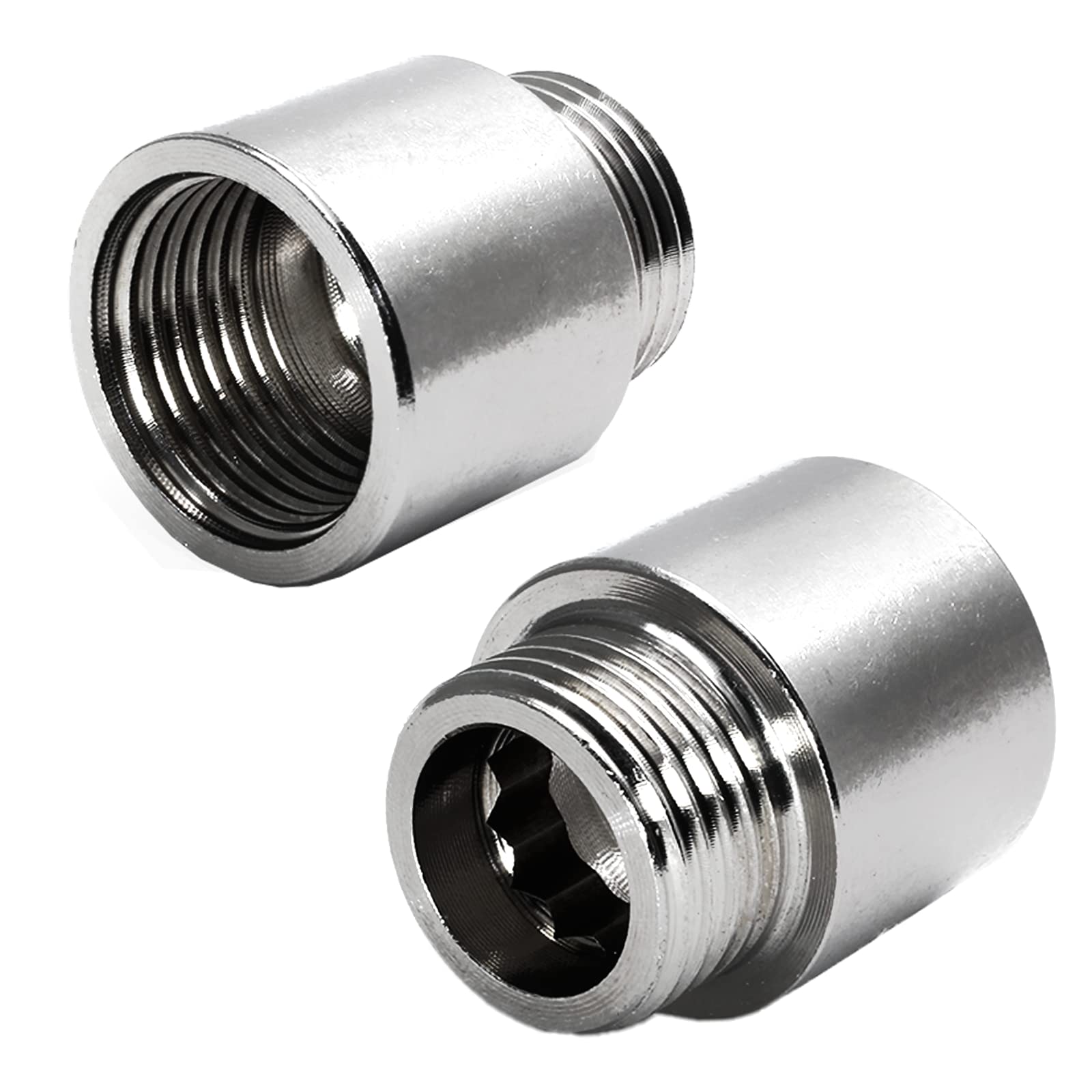 Suiwotin 2pcs 1/2PT Male to 1/2PT Female Thread Shower Head Extension Arm, Stainless Steel 20mm/0.78 Inch Arm Length Shower Head Cast Pipe Fitting Coupler