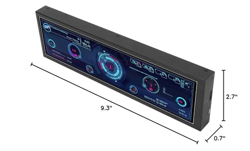 Bewinner 8.8 Inch AIDA64 PC CPU RAM HDD Data Monitor, 8.8 Inch CPU Hardware Temperature Monitor 1920x480 LCD Screen for PC ARGB Computer case Secondary Screen