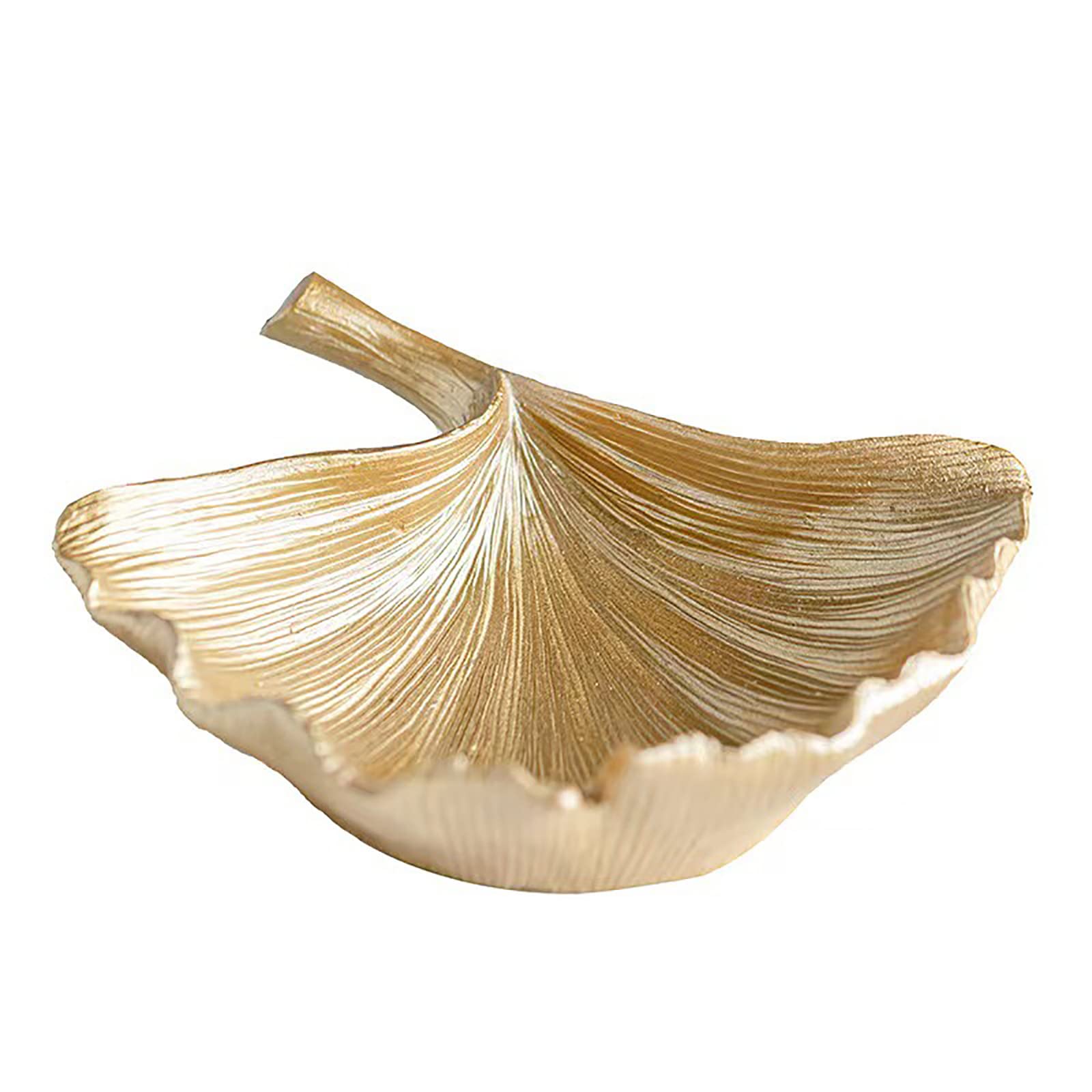 AEFPOYMXU Gold Leaves Decorative Bowl Resin Centerpiece Bowl for Weddings Parties Events Restaurants Home Decor (8.7 * 2.4in)