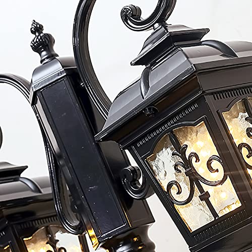 MCABUJT High Pole Garden Waterproof Outdoor Street Light,European E27 Courtyard Light ,2 -Heads Retro Outdoor Home, Villa Garden Community High Post Lamp Garden Lights