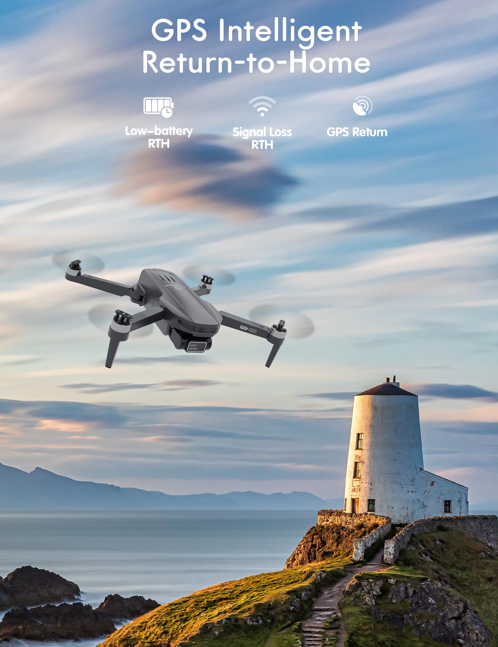 ASPEXEL GPS Drone with Camera for Adults 4K EIS, 2 Axis Gimbal FPV Mini Brushless Motor, Batteries 40 Mins Flight Time, 90° Adjustable Lens, 5G WiFi Transmission, and Intelligent Features, Grey