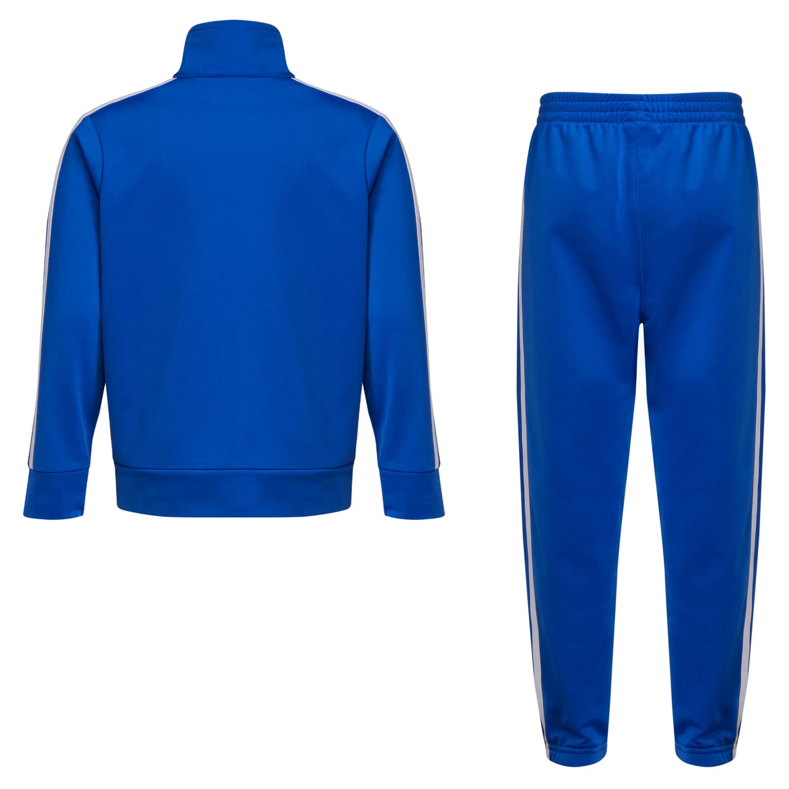 adidas Boys' Little Tricot Jacket & Pant Clothing Set, Essential Tricot Brite Blue, 4T