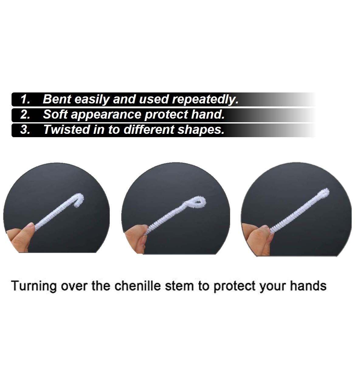DOKOO Craft Pipe Cleaners 200 PCS Chenille Stem Twistable Stems Childrenās Bendable Sculpting Sticks for Crafts and Arts Creative Christmas Decoration School Projects (6MM x 12 Inch) (White)
