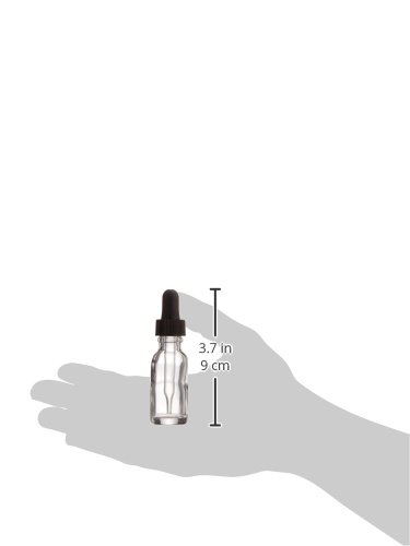 Premium Vials B35-36CL Boston Round Glass Bottle with Dropper, 1/2 oz Capaciy, Clear (Pack of 36)