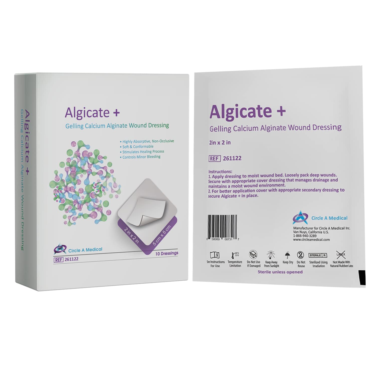 Algicate + Gelling Calcium Alginate Wound Dressing Sterile (2" x 2")