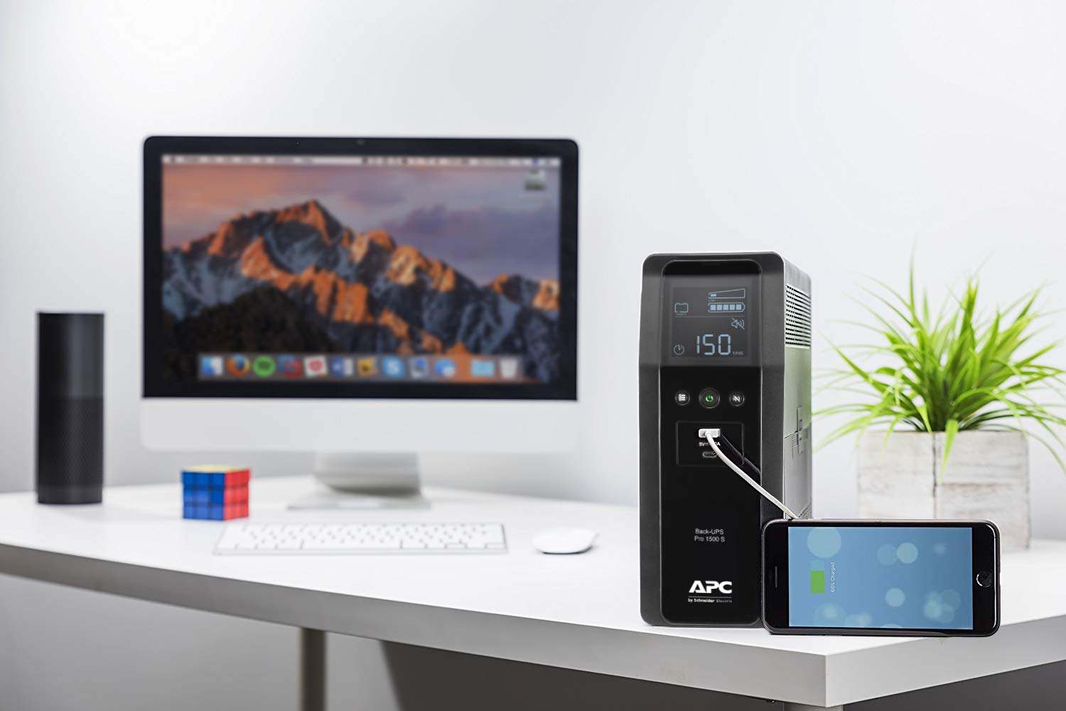 APC Sine Wave UPS Battery Backup & Surge Protector, 1500VA, APC Back-UPS Pro (BR1500MS) Bundle Including 16GB DataTraveler