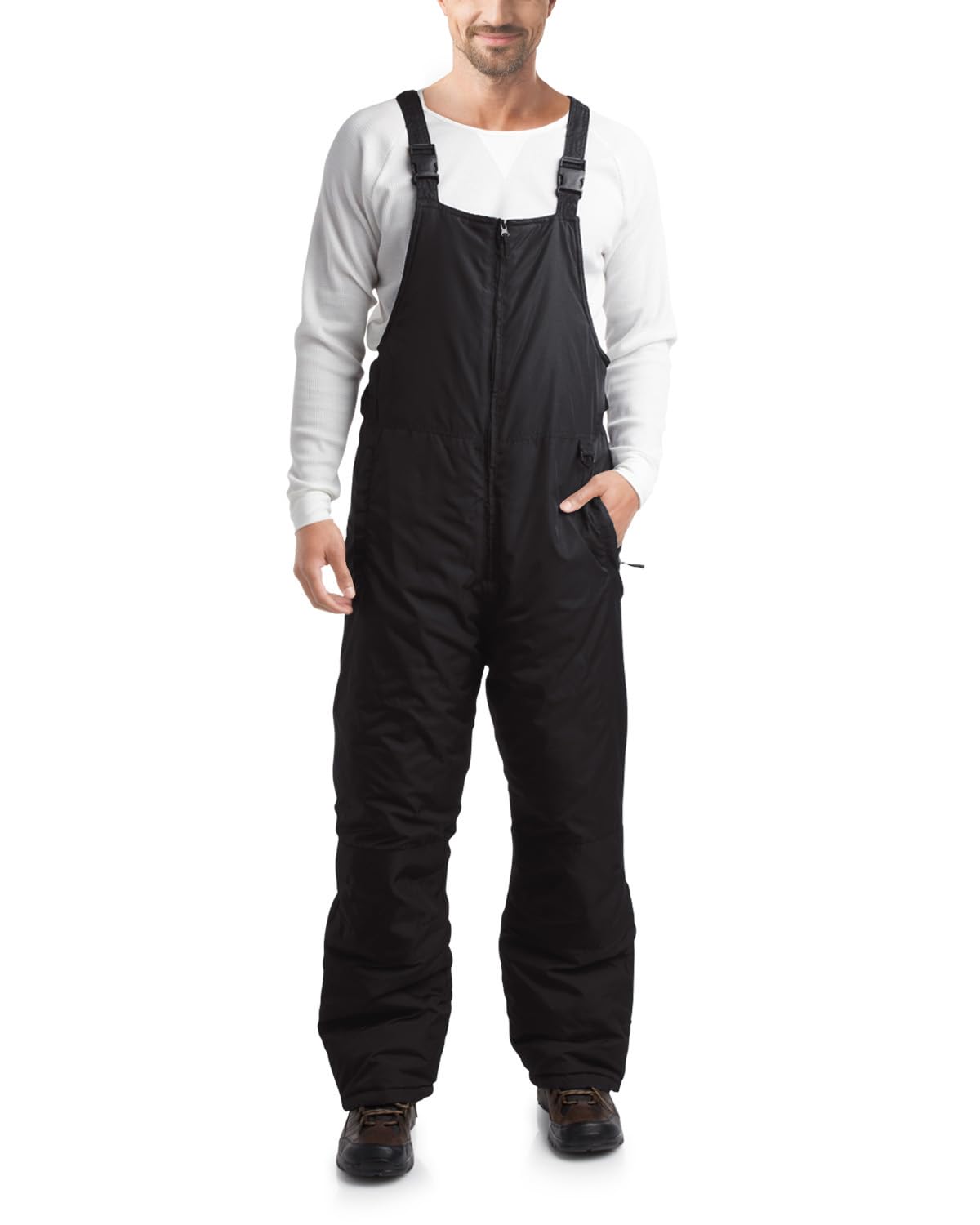 Arctic Hero Men’s Snow Bib – Insulated Waterproof Snow Pants Ski/Snowboard Overalls (S-2XL), Size Medium, Black