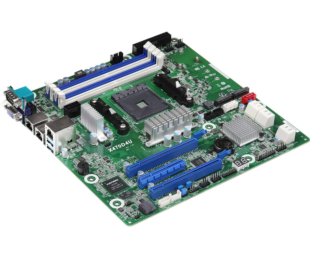 AsRock Rack X470D4U Micro ATX Server Motherboard AM4 Ryzen & Ryzen 7nm PGA1331 AMD X470