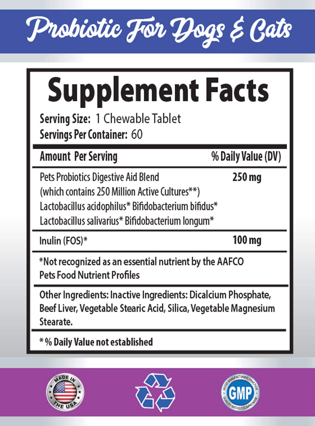 cat Digestive Support - PROBIOTICS for Pets - Dogs Cats - Bad Gas and Breath Treats - Advanced Immune Boost - cat probiotics for Diarrhea - 2 Bottles (120 Treats)