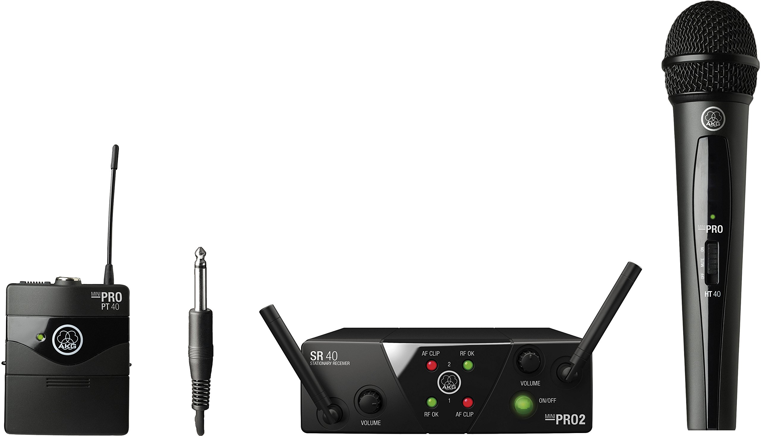 AKG Pro Audio, 2 Wireless Microphones and Transmitters, Black (3352X00050)