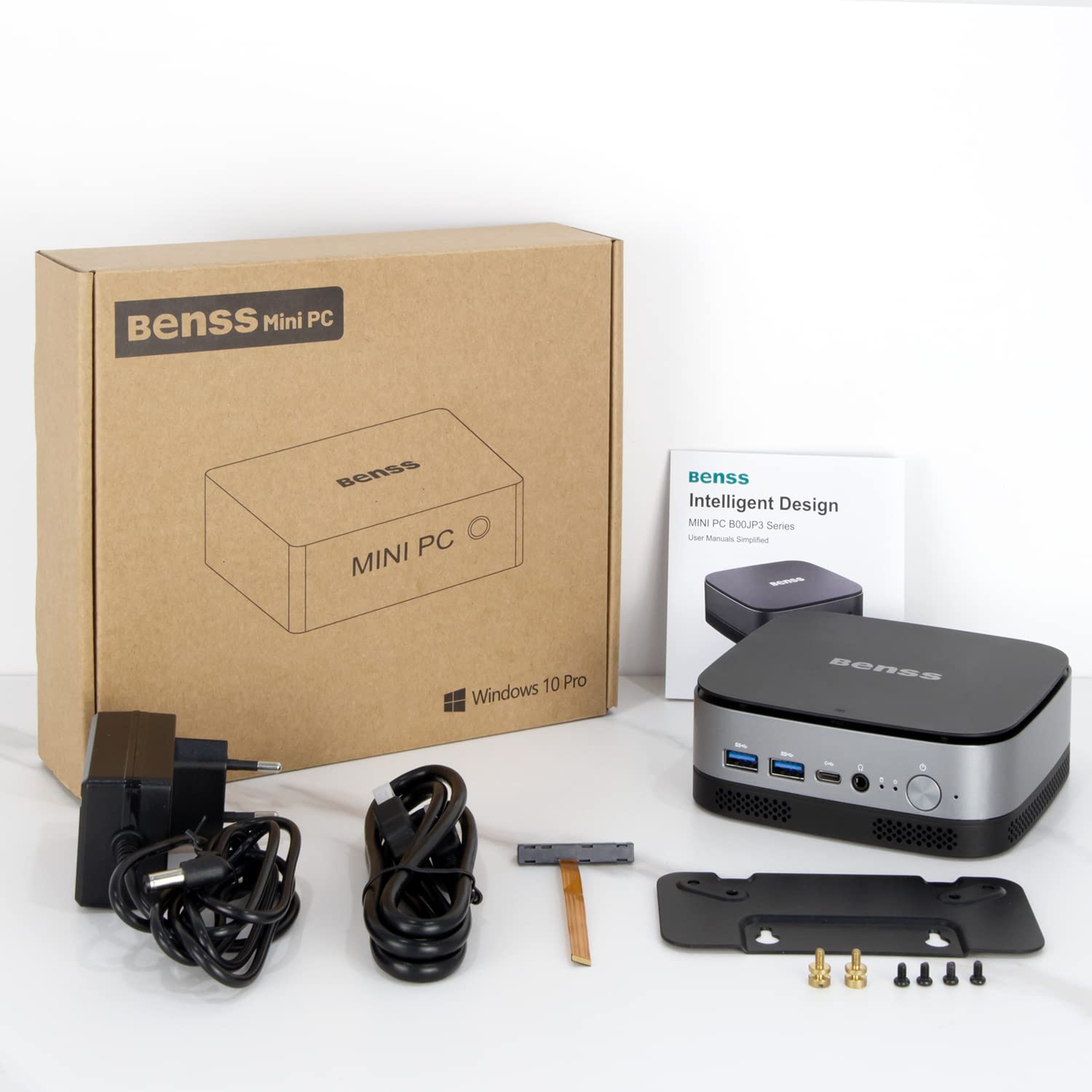 Benss Mini PC, Mini Intel 11th Gen 4 Cores N5095, Mini Desktop Computer 8GB DDR4 RAM 256GB SSD, Small Mini Computer Supports HDMI and DP 4K UHD/Gigabit Ethernet/Dual WiFi/BT/VESA for Home/Office