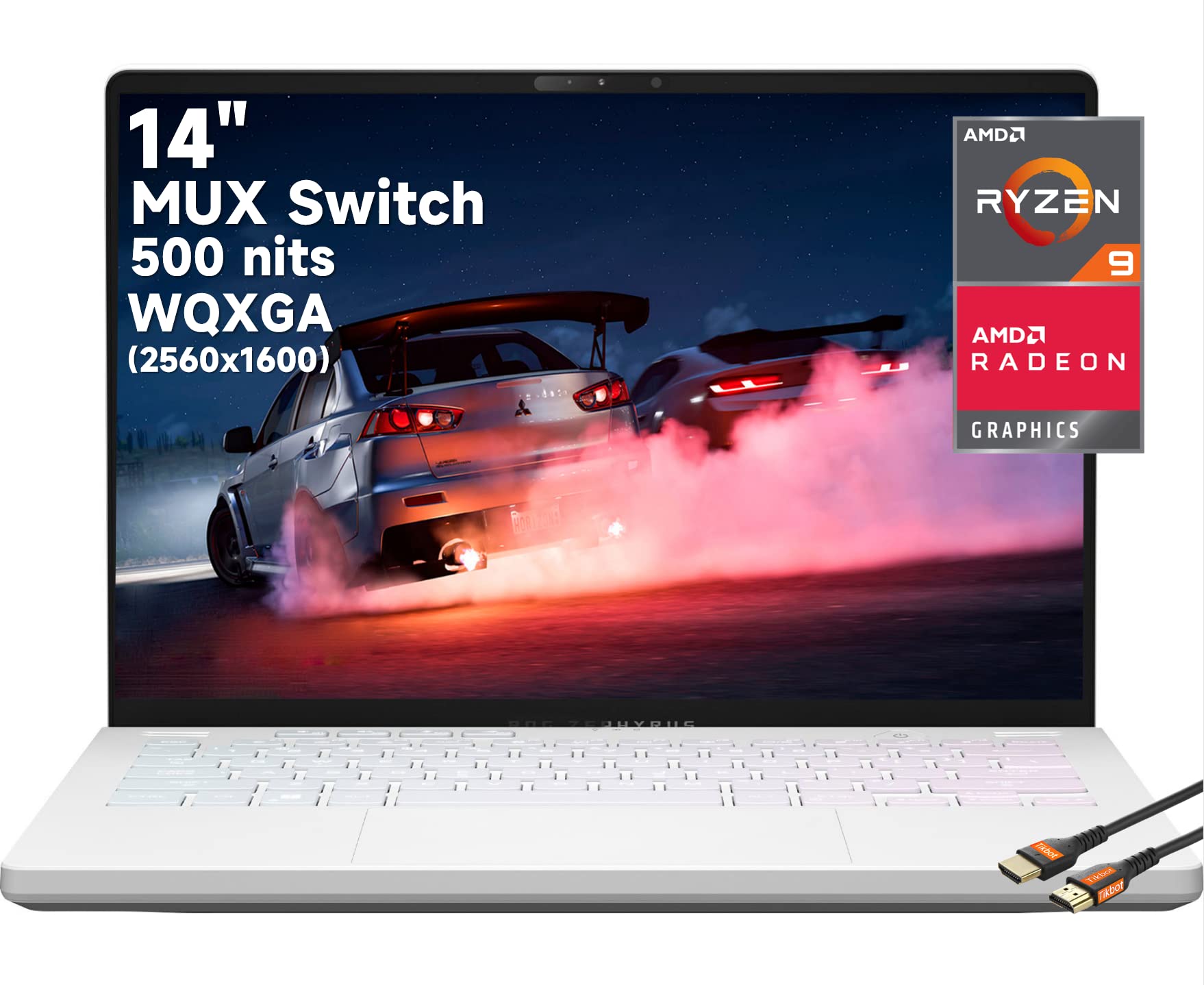 Asus ROG Zephyrus 14” WQXGA 120Hz Gaming Laptop – AMD Ryzen 9 6900HS– Radeon RX 6700S-Window 11 Home，with HDMI Cable(40GB RAM | 1TB SSD)