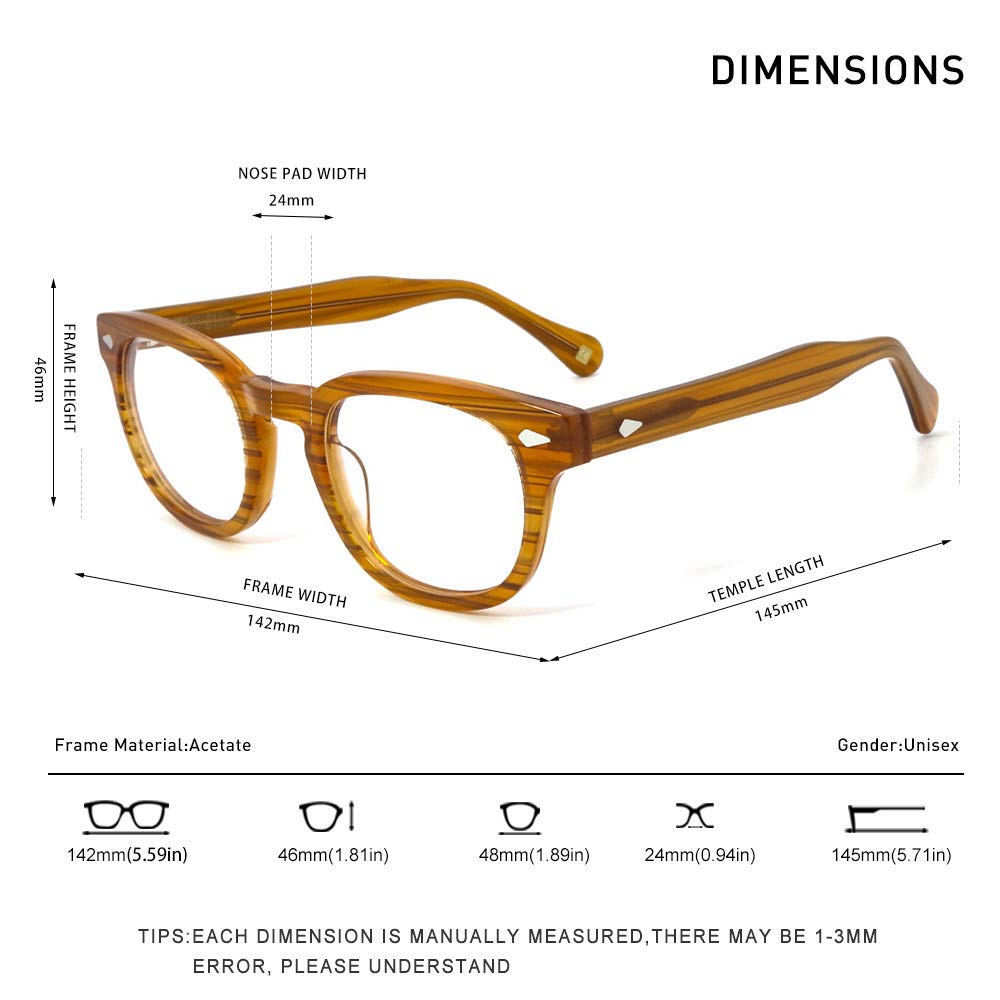 ANGEL REGAL Computer Glasses Women Blue Light Blocking,Blue Light Glasses Men Square Gaming Glasses Eyeglasses Frame, Stripe Brown